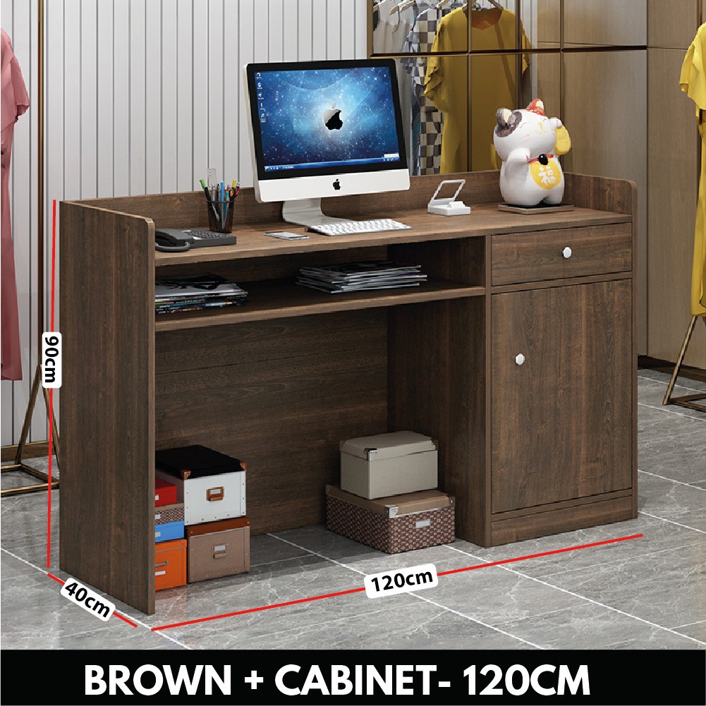 Meja kaunter Cashier counter table desk shop reception counter drawer ...