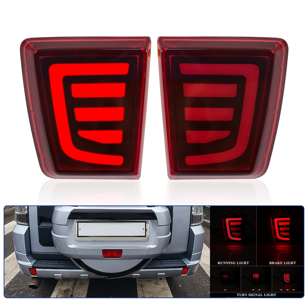 Car LED Rear Bumper Reflector For Mitsubishi Pajero Shogun V97 V98 V87 ...