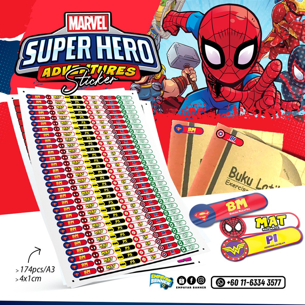 Sticker nama Mata pelajaran & Hari / Colorful / Sticker Nama Kartun ...