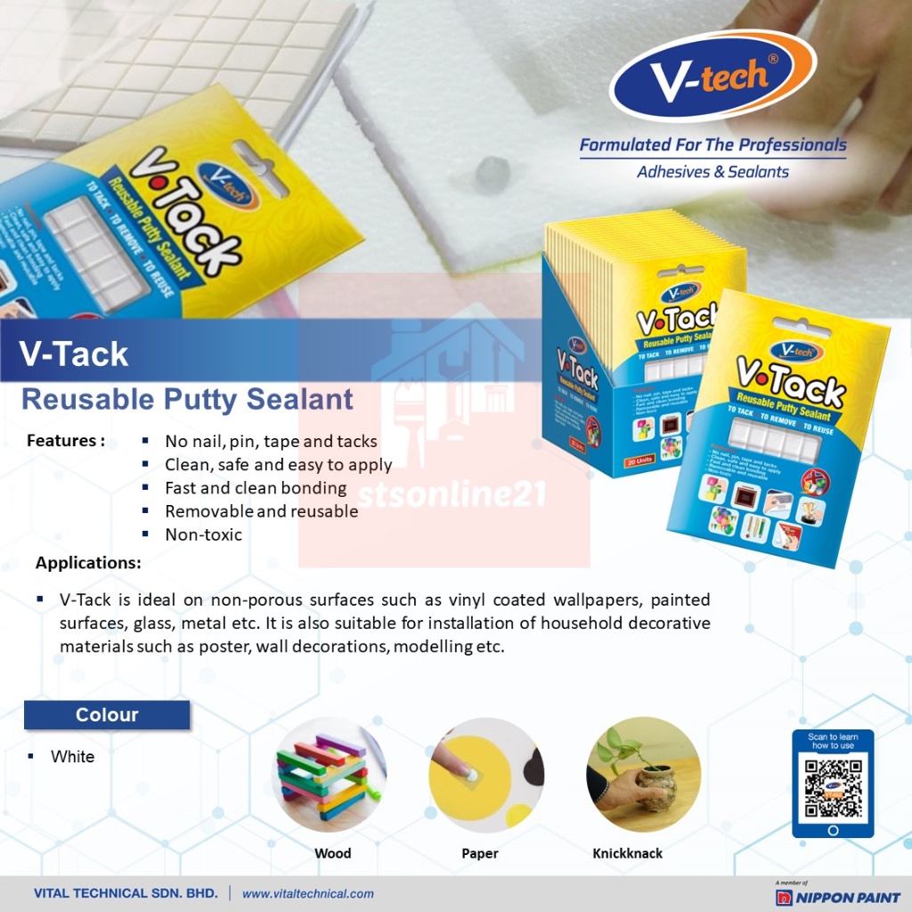 VT-921 V-Tack Reusable Putty Sealant (50g) | Shopee Malaysia
