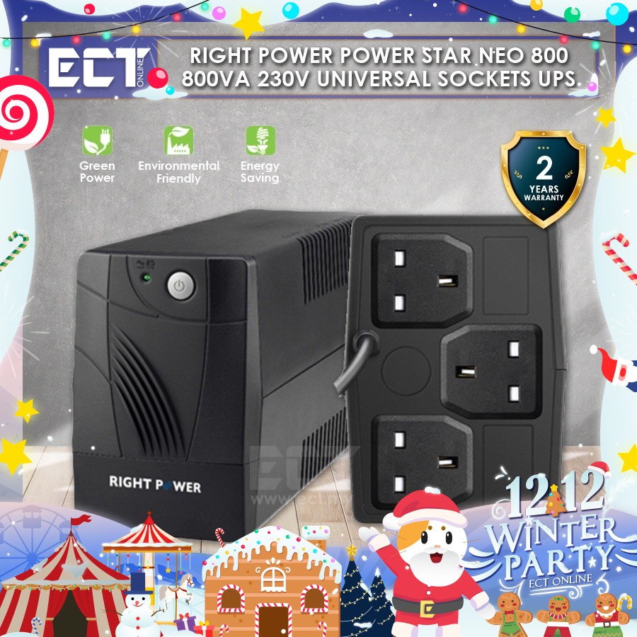Right Power PowerStar NEO 800 800VA with 3 UK Socket Line Interactive UPS | Shopee Malaysia
