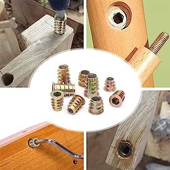 M6 M8 M10 Insert Nuts Thread for Wood Insert Hex Socket Screw Furniture ...