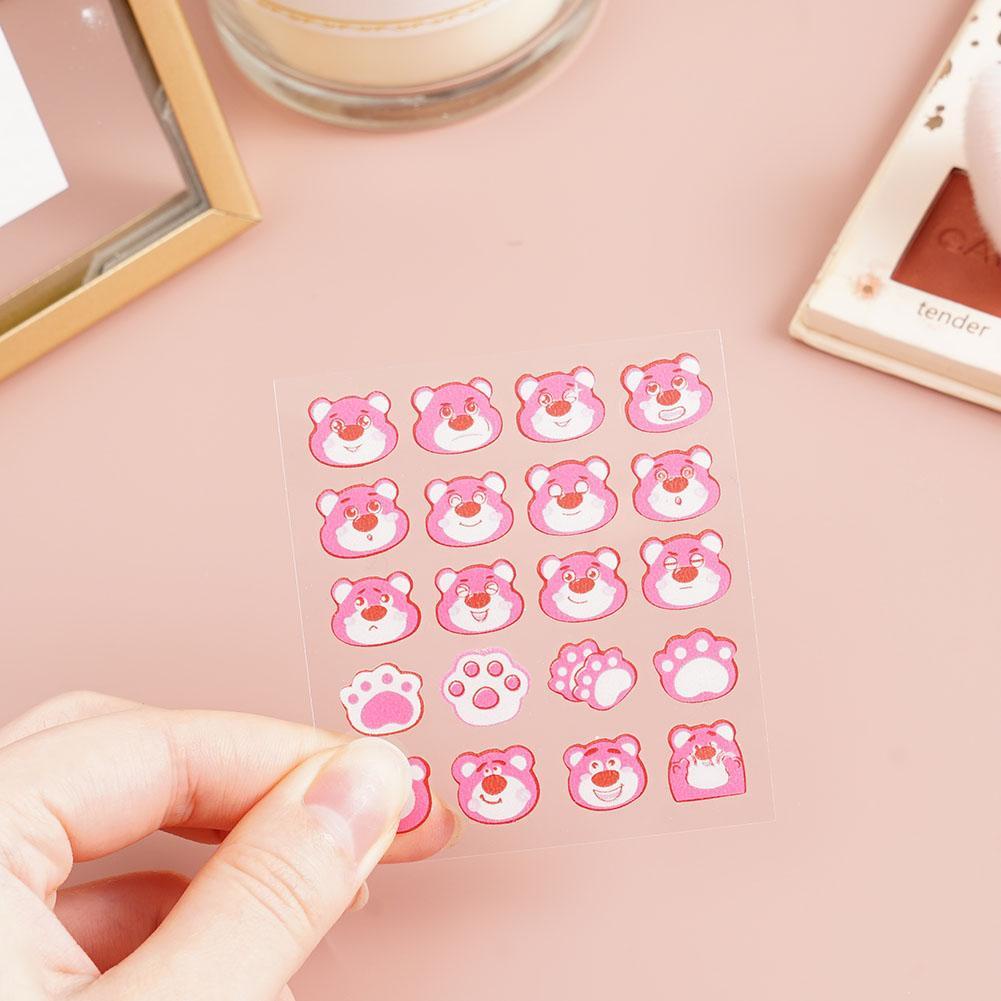 20pcs Strawberry Bear Acne Patch Pink Special Shaped Hydrocolloid ...