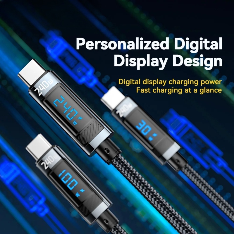 240W USB Type C To USB C Cable 100W PD 3.1 Fast Charging Charger Wire ...