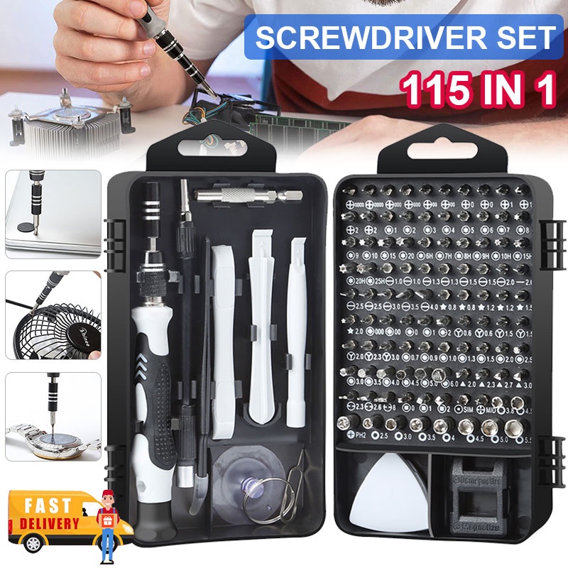 115 in 1 Mini Magnetics DIY Repair Tool Kit PC Mobile Phone Precision Screwdriver Set Computer ...