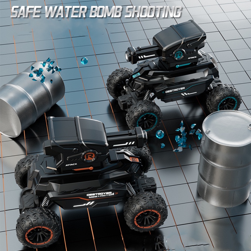 RC Car Big Size 4WD Tank RC Toy Water Bomb Shooting Competitive Gesture ...