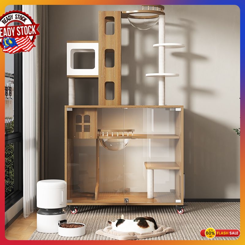 Rumah Kucing Kayu Sangkar Kucing Luxury Cat Nest Cat Cabinet cat house ...