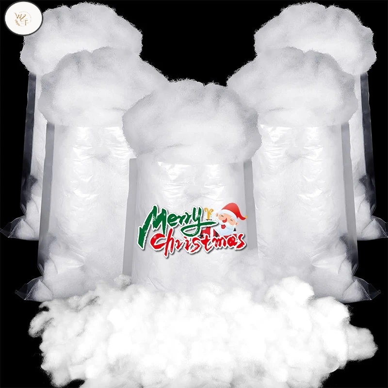 WF Christmas Fake Snow Cotton Like Artificial White Snow Fluffy Fiber ...