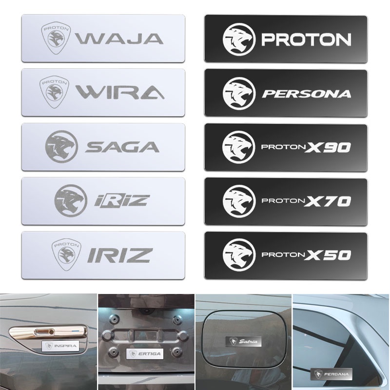 4 Pcs Proton Mirror Metal Car Logo Stickers Label 3D Badge Decoration ...