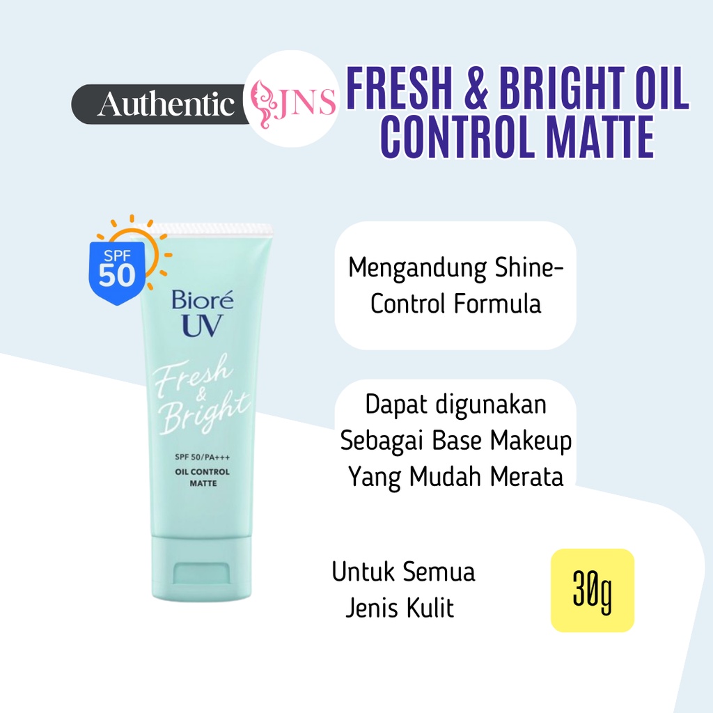 Biore UV Fresh & Bright Oil Control Matte Sunscreen SPF50 PA+++/Broad ...