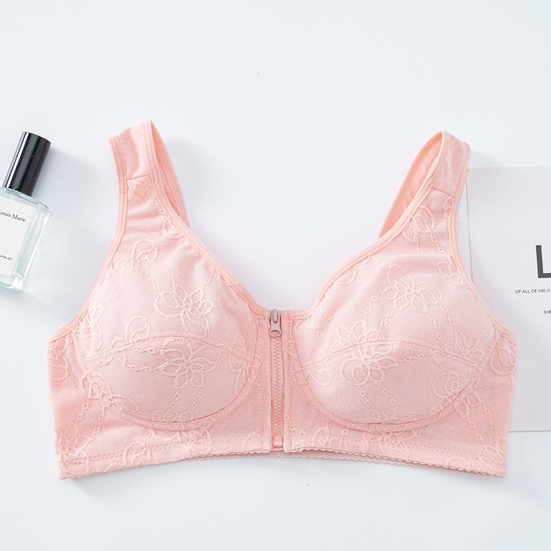 New Mom Soft Cotton Cup Front Zipper Middle aged and Elderly Underwear ...