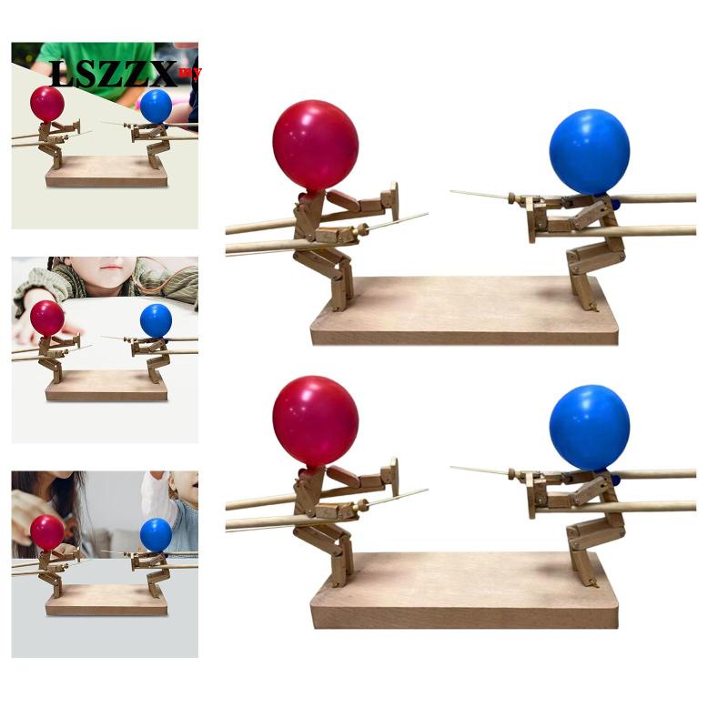 [LszzxMY] Balloon Bamboo Man Battle, Wooden Fencing Puppets, Family ...