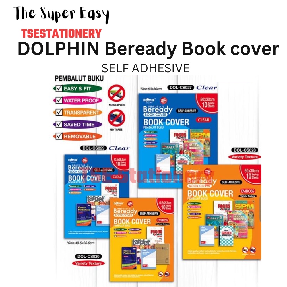 DOLPHIN BEREADY BOOK COVER PEMBALUT BUKU (SELF ADHESIVE) | Shopee Malaysia