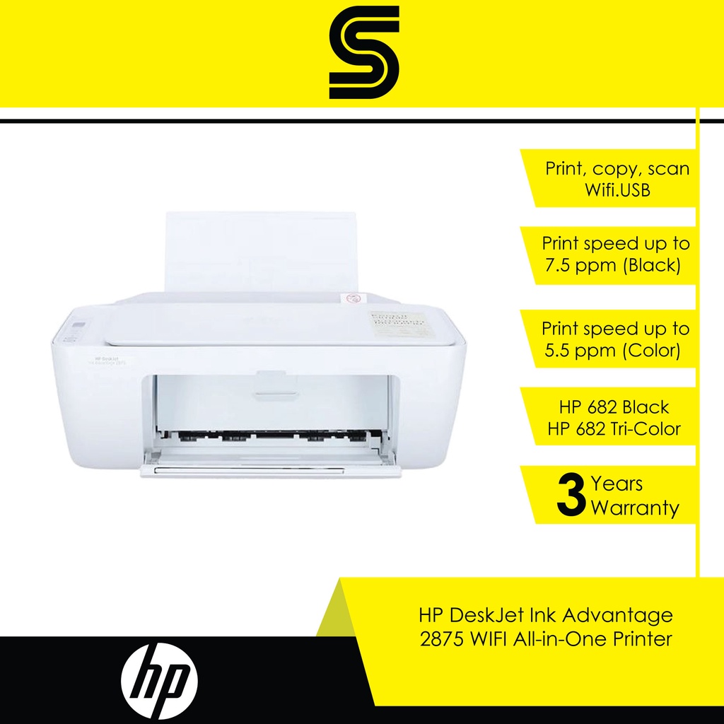 HP DeskJet Ink Advantage 2875 All-in-One WIFI Printer | Shopee Malaysia