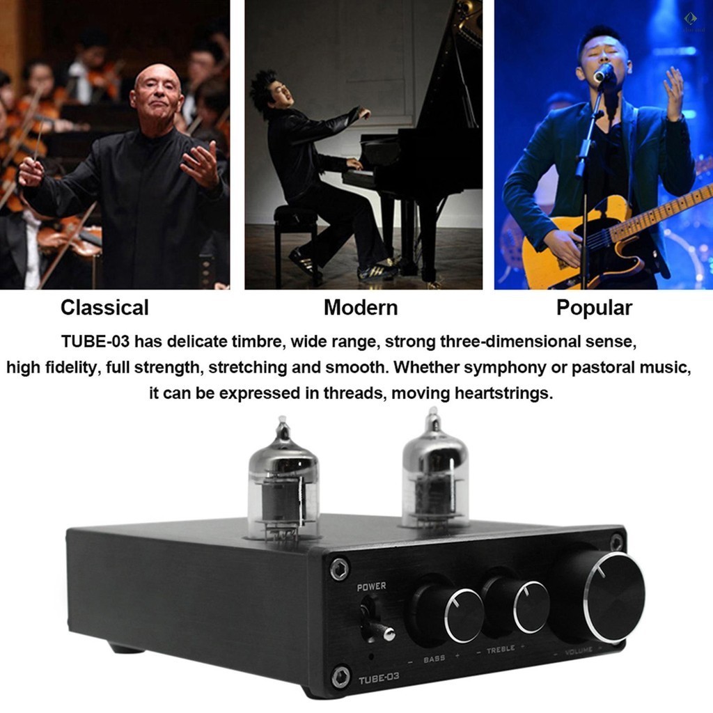 TUBE-03 Mini HiFi Audio Preamplifier 6K4 Vacuum Tube Amplifier Buffer ...