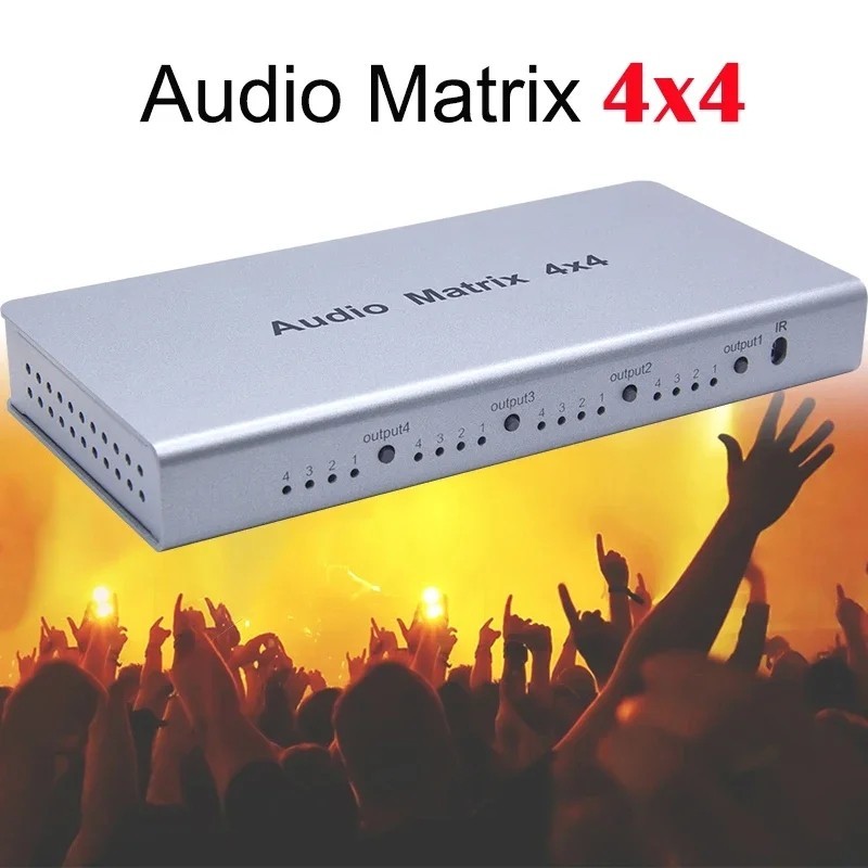 4x4 Audio Matrix Spdif Toslink Digital Optical 4 in 4 Out Audio Switch ...