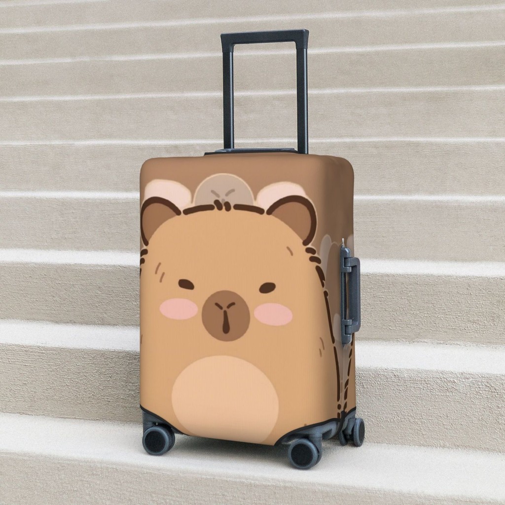 Capybara Washable Travel Luggage Cover Funny Cartoon Suitcase Protector ...