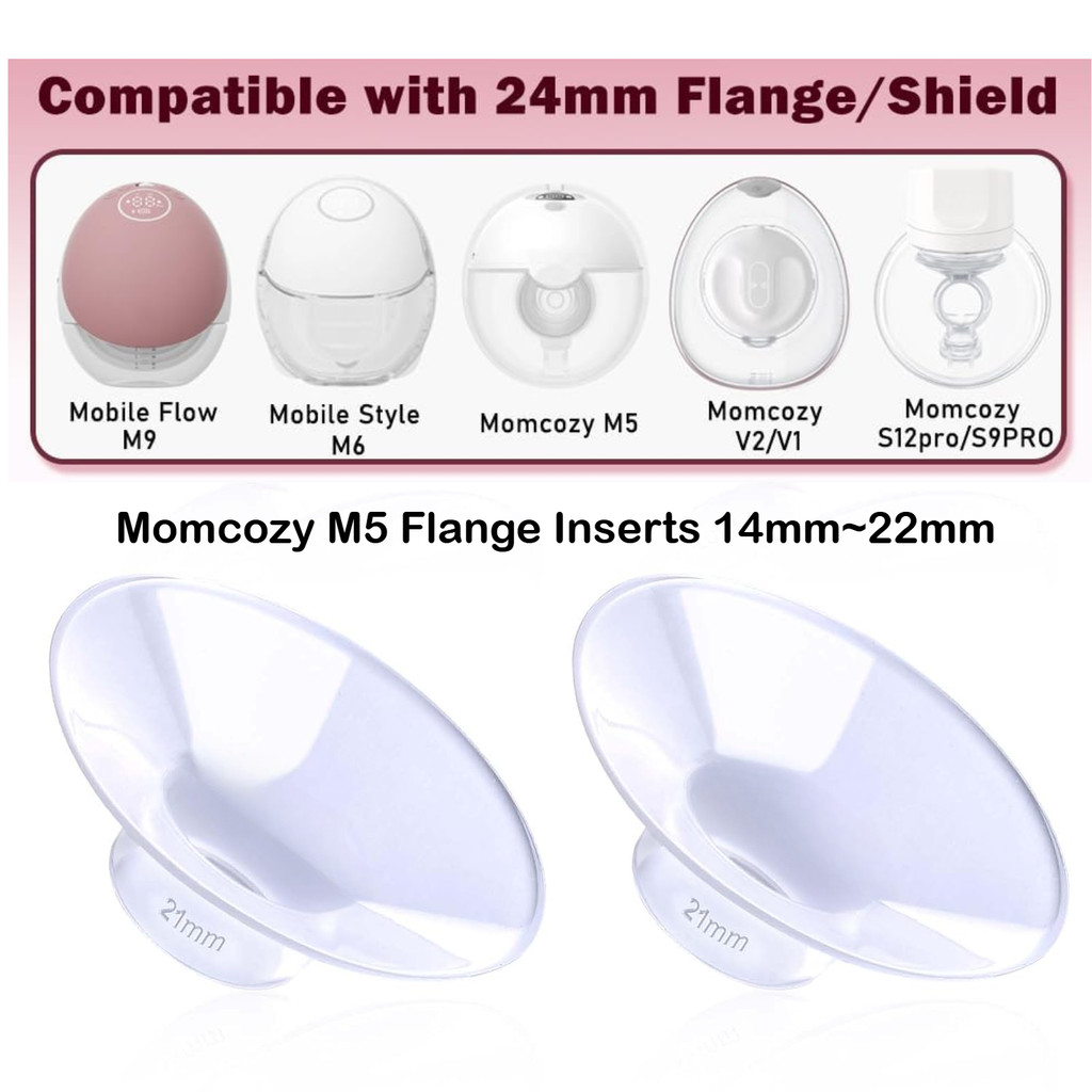Flange Inserts Compatible with Momcozy M5 Breast Pump 24mm Shields ...