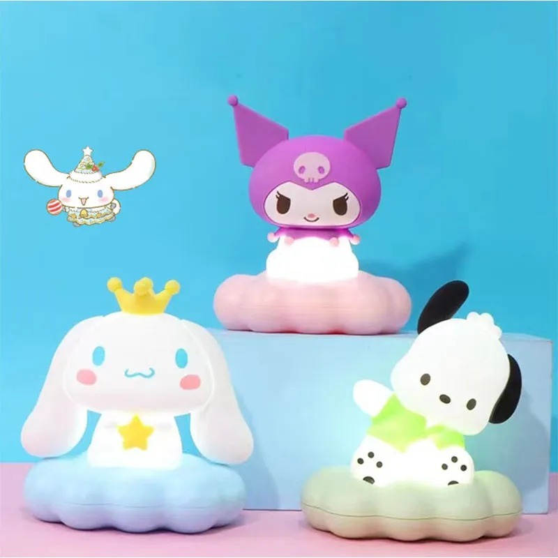 Sanrio Kawaii Cartoon 3D Table Lamp Kuromi Cinnamon Roll Pochacco Night ...
