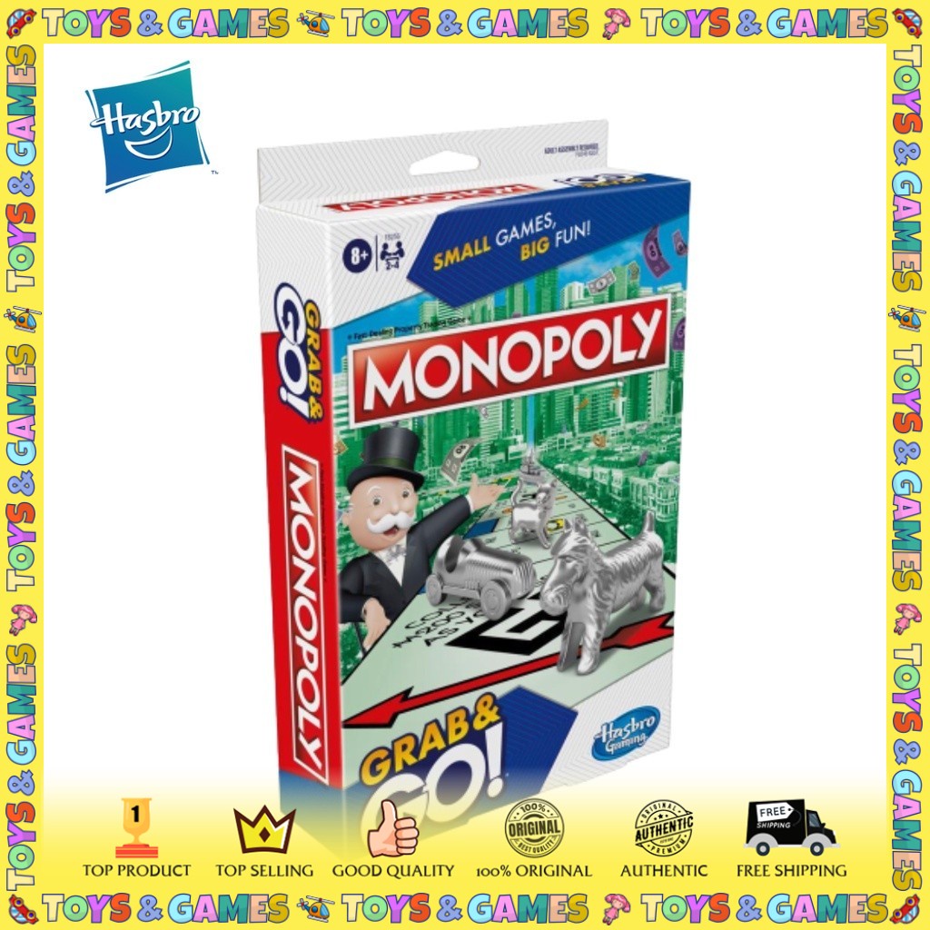 Original Hasbro Grab And Go Monopoly Classic Mini Set Board Games For ...