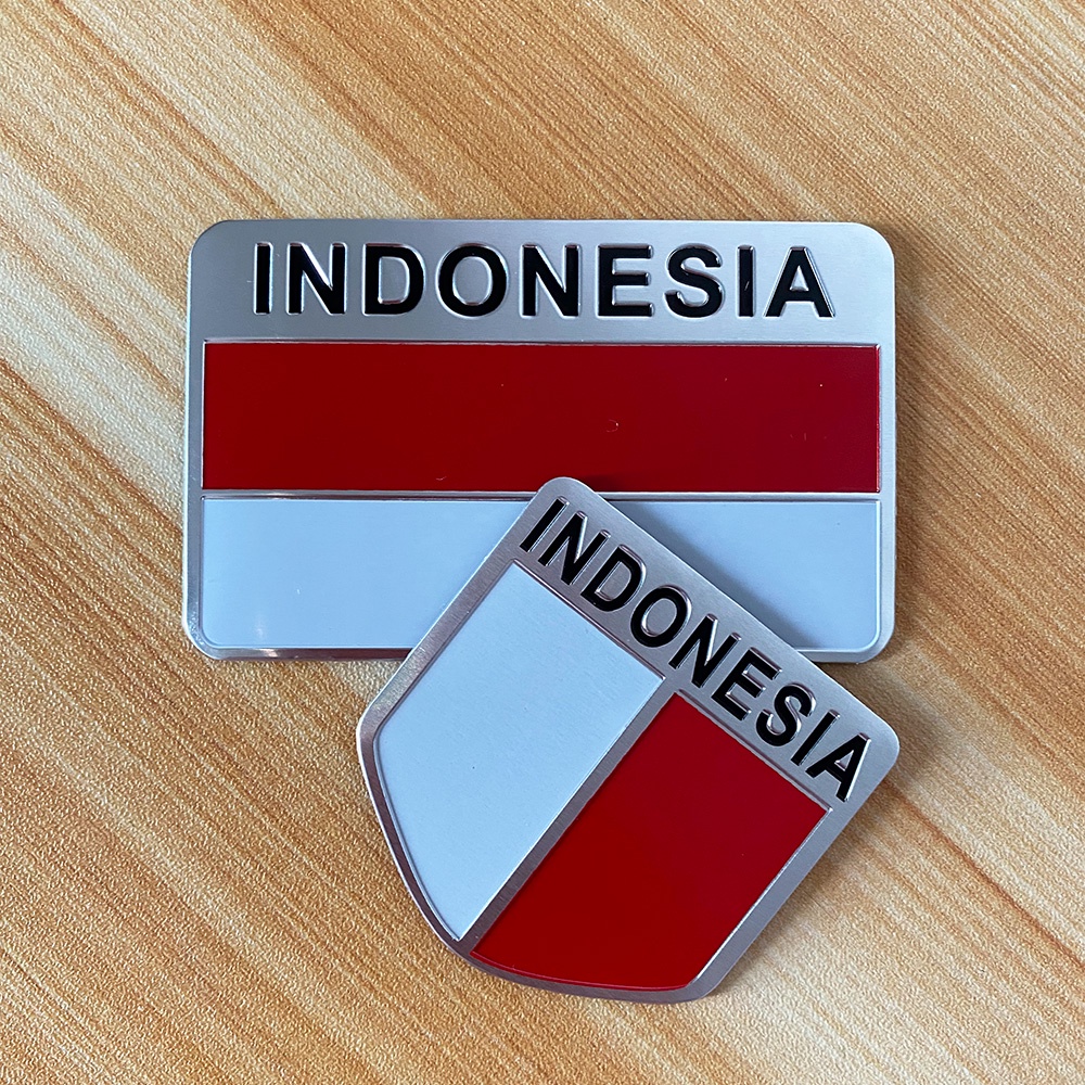 *READY STOCK*3D Aluminum INDONESIA Flags Stickers Automobiles ...