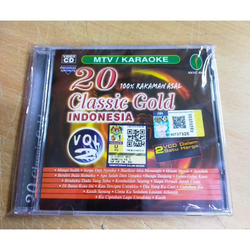 20 Classic Gold Indonesia Vol.2 Rakaman Asal 2VCD Karaoke Mimpi Sedih Sorga Dan Neraka Kasih ...