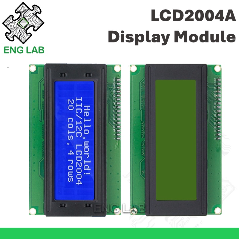ENGLAB★LCD2004 20x4 Display Module with I2C Interface Adapter, Blue And Green Backlight, LCD For ...