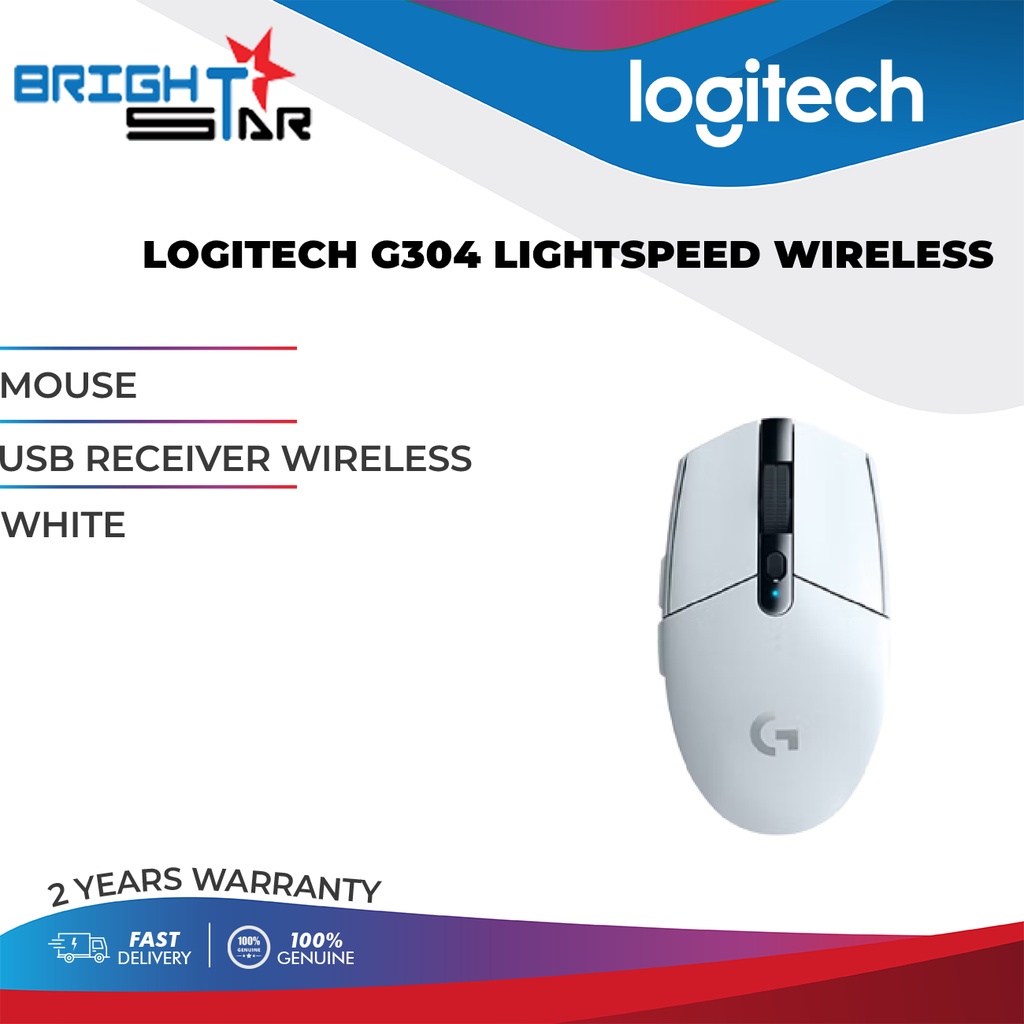 LOGITECH G304 LIGHTSPEED WIRELESS GAMING MOUSE W. USB RECEIVER | Shopee ...