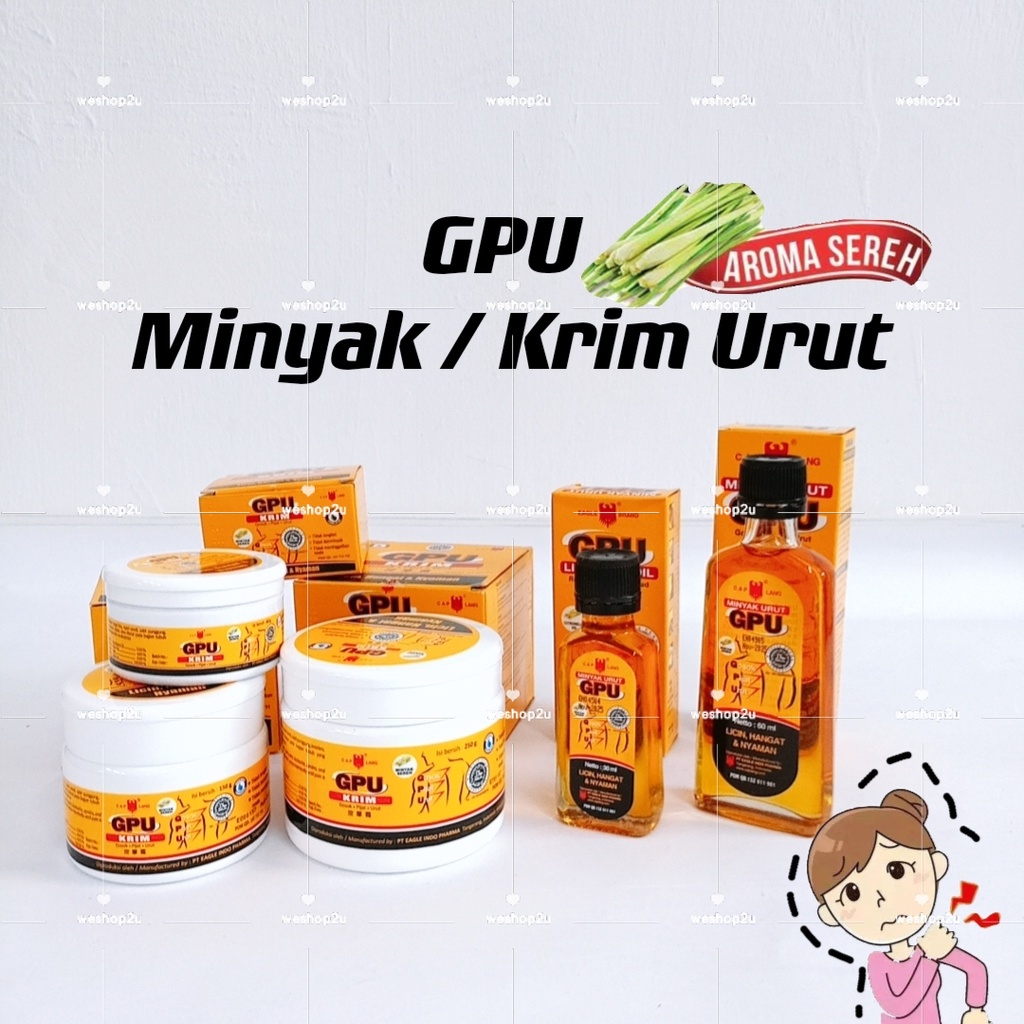 READY STOCK!!!Minyak Krim Urut GPU Cap Lang MINYAK SEREH KRIM GOSOK ...