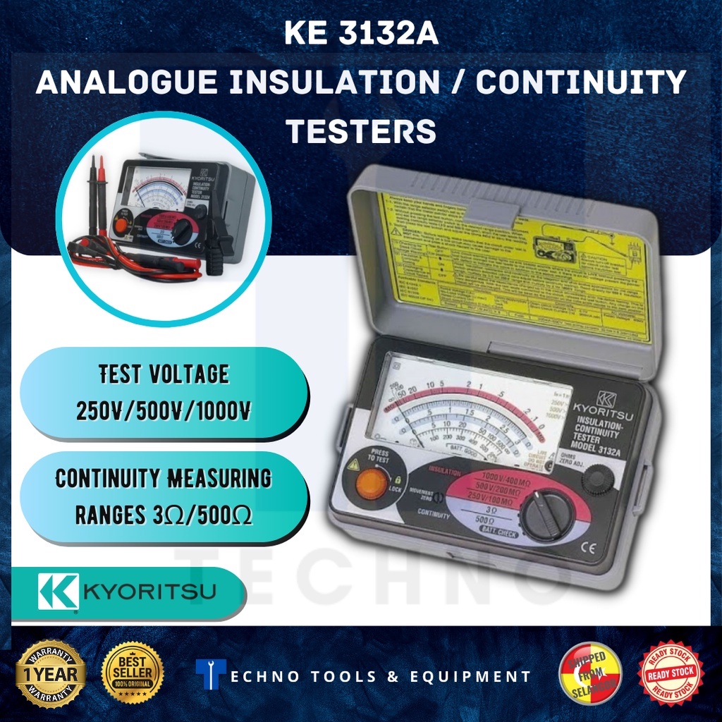 KYORITSU 3132A Insulation/Continuity Tester - 100% New & Original ...