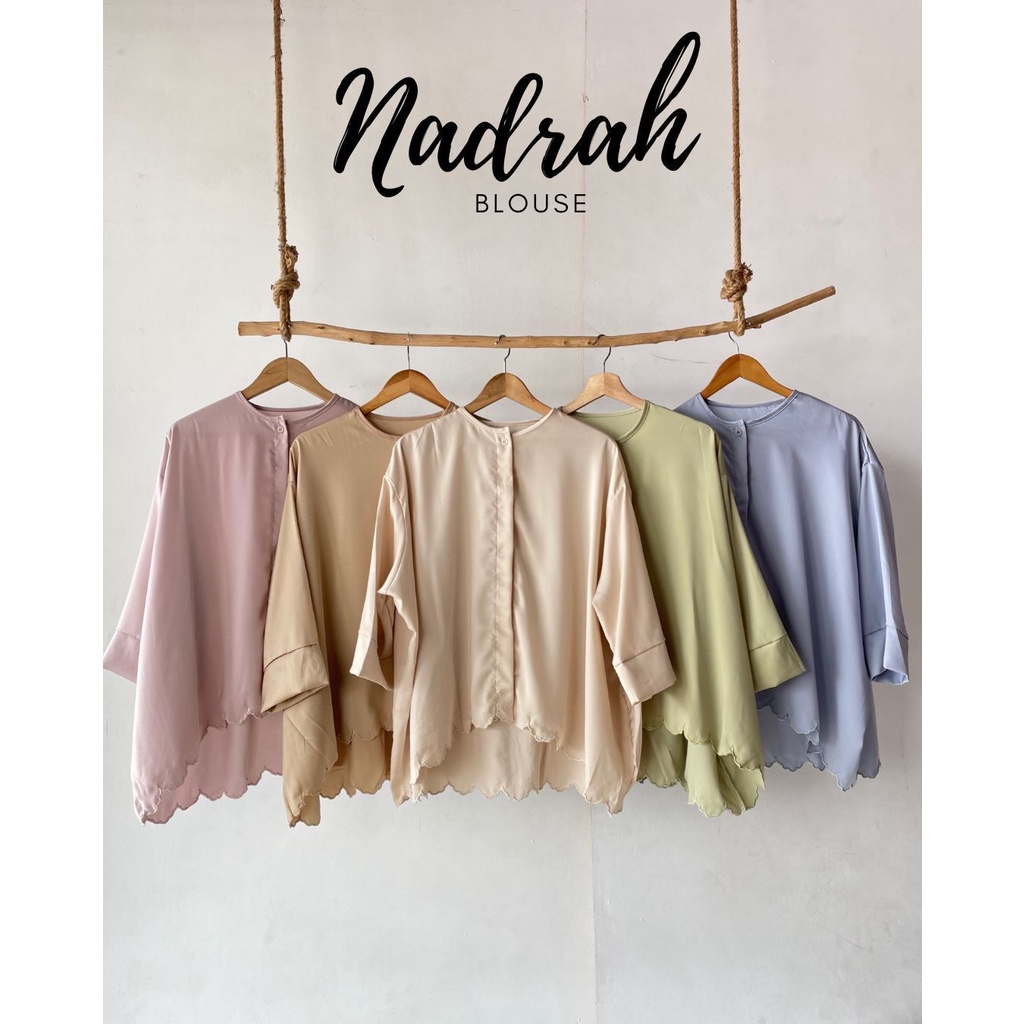 Nadrah Scallop Blouse With Embroidery (Top ONLY) | Shopee Malaysia