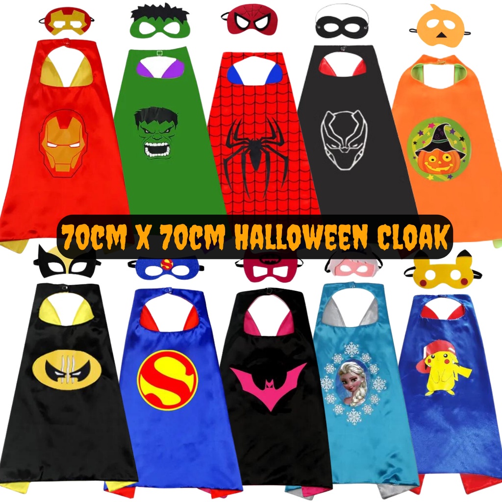 TOYSSAFARI Child Superhero Cosplay Cloak Mask Capes Halloween Costume ...
