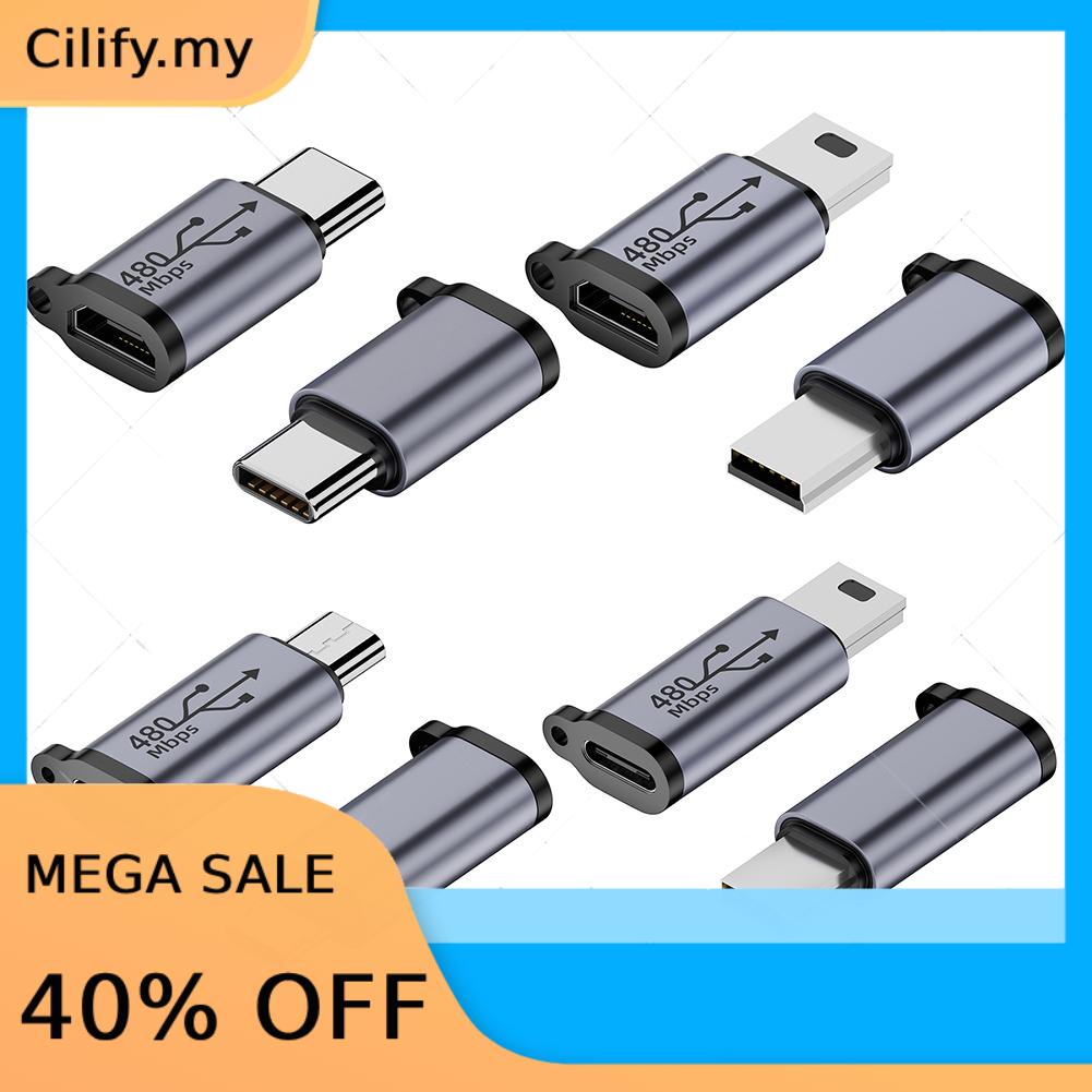 2pcs C-Type Female to Micro USB/Mini USB Converter 480Mbps Micro USB ...