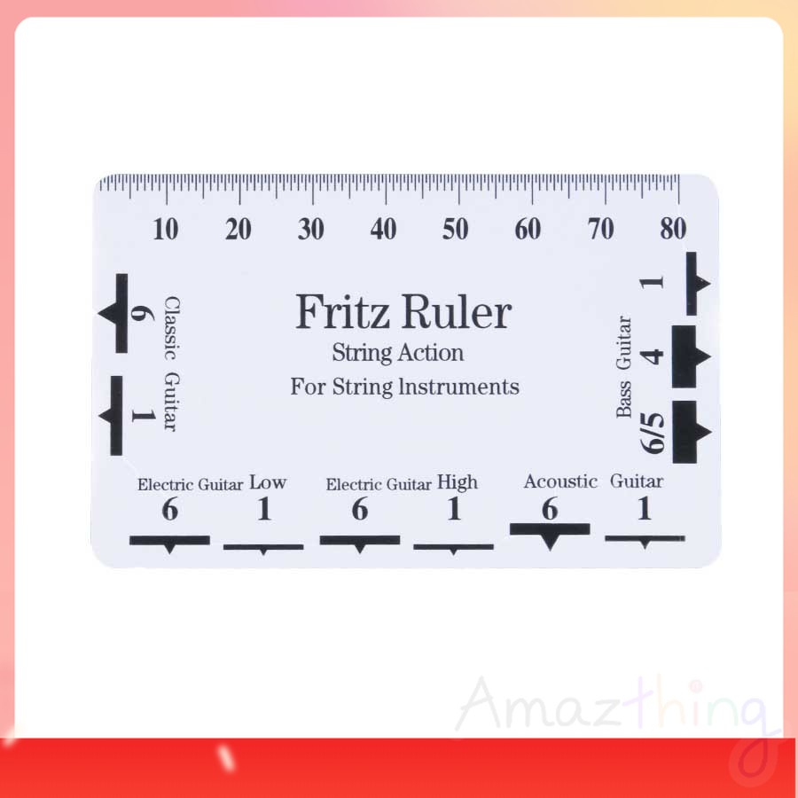 Amazthing Guitar String Action Gauge | String Pitch Ruler Card Luthier ...