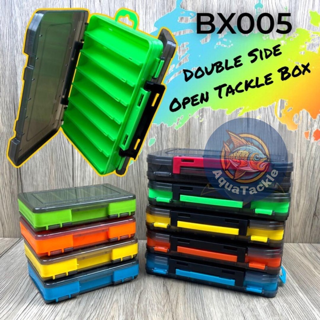 AquaTackle - 【BX005】Fishing Tackle Box Double Side Open Lures Box Kotak ...