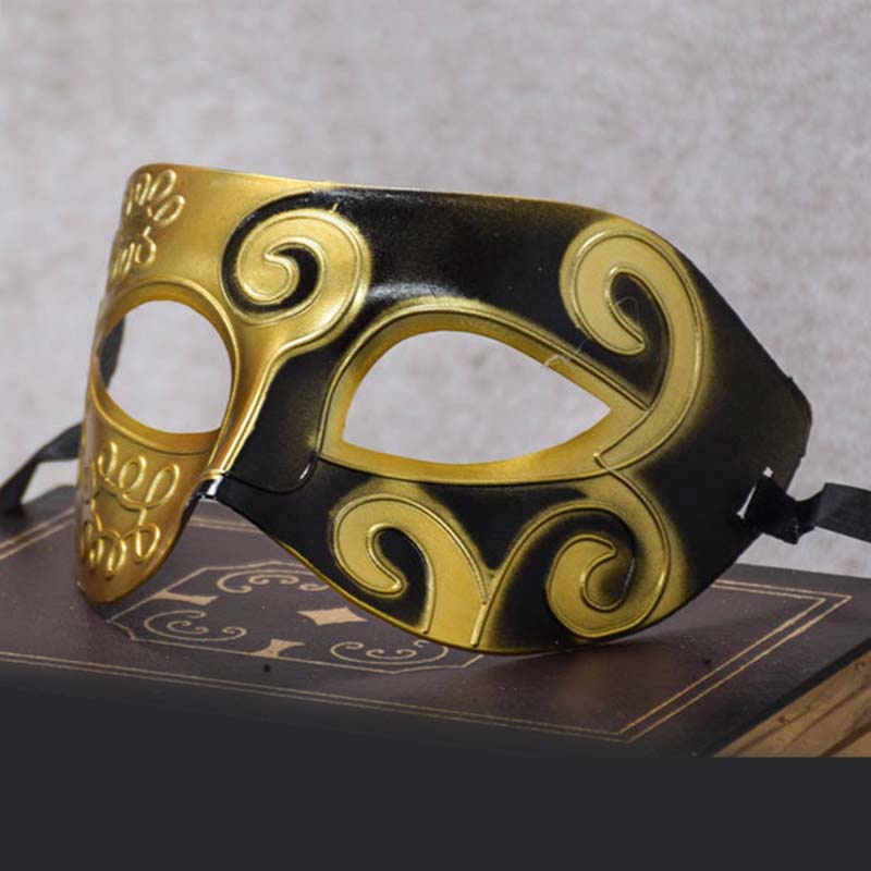 Halloween Creative Men Half Face Mask Plastic Splice Color Carved Spray ...