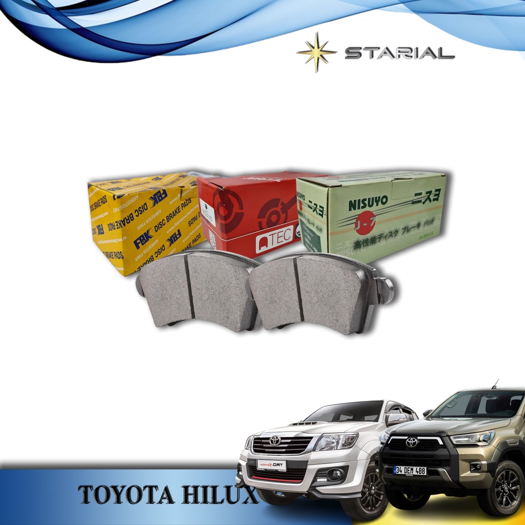 BRAKE PAD / TOYOTA HILUX (KUN25 KUN26 05-15Y) (GUN125 GUN126 16Y-PRESENT) / 1 SET / FRONT REAR ...