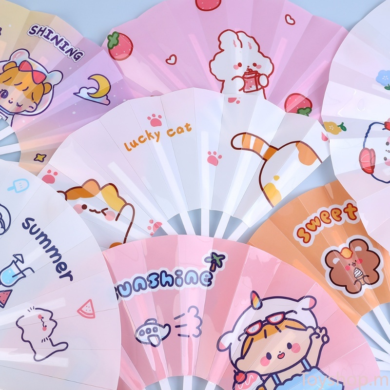 【Cute】 Cartoon Foldable Hand Fan Student Free Gift Fan Children's Cute ...