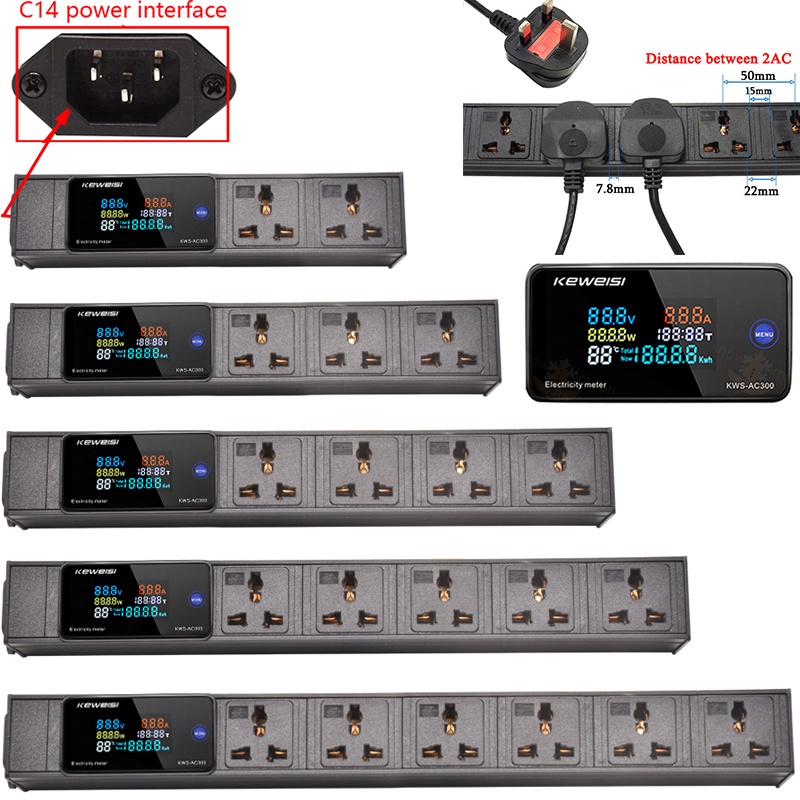 C14 Input Power Distribution Unit Pdu Power Strip Universal Hole 2 13 Positions Without Switch