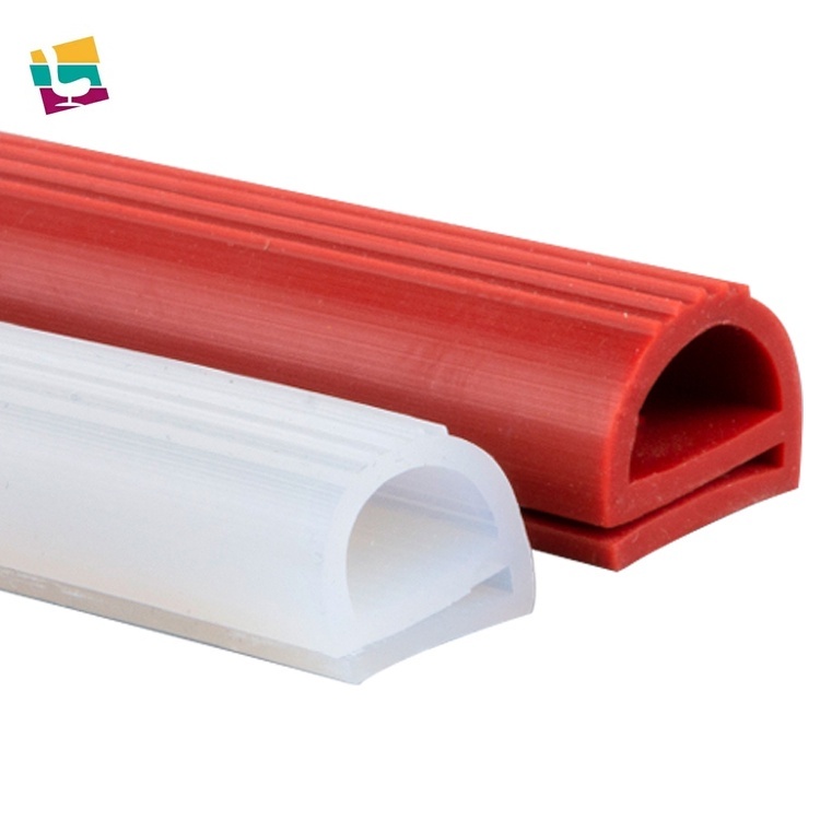 1 meter Silicone rubber E-type strip high temperature resistant sealing ...