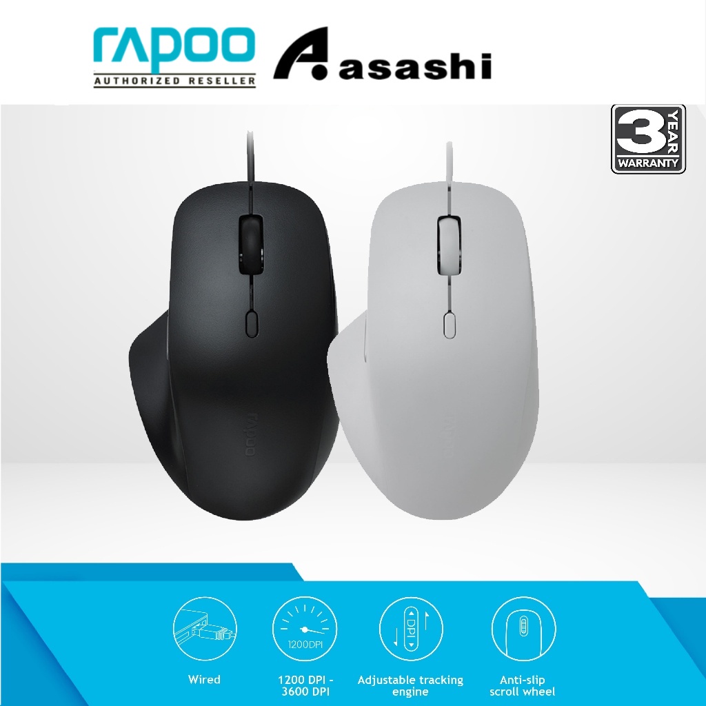 Rapoo N500 USB Wired Optical 3600 DPI Adjustable Mouse - 3 Years ...