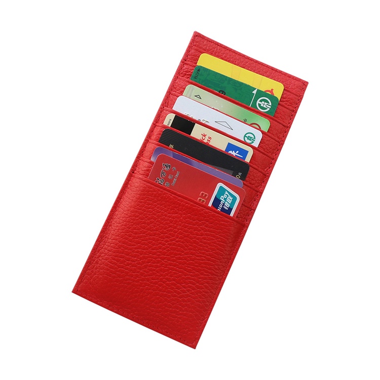 GENODERN Real Leather Long Bank Card Holder First Layer Cowhide Multi ...