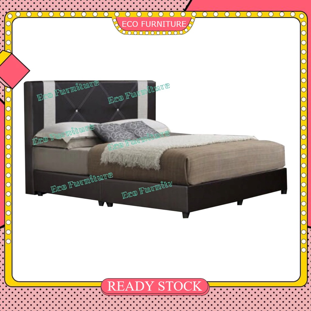 Katil Kulit PVC Divan Katil Queen Tambah Foam Tilam | Shopee Malaysia
