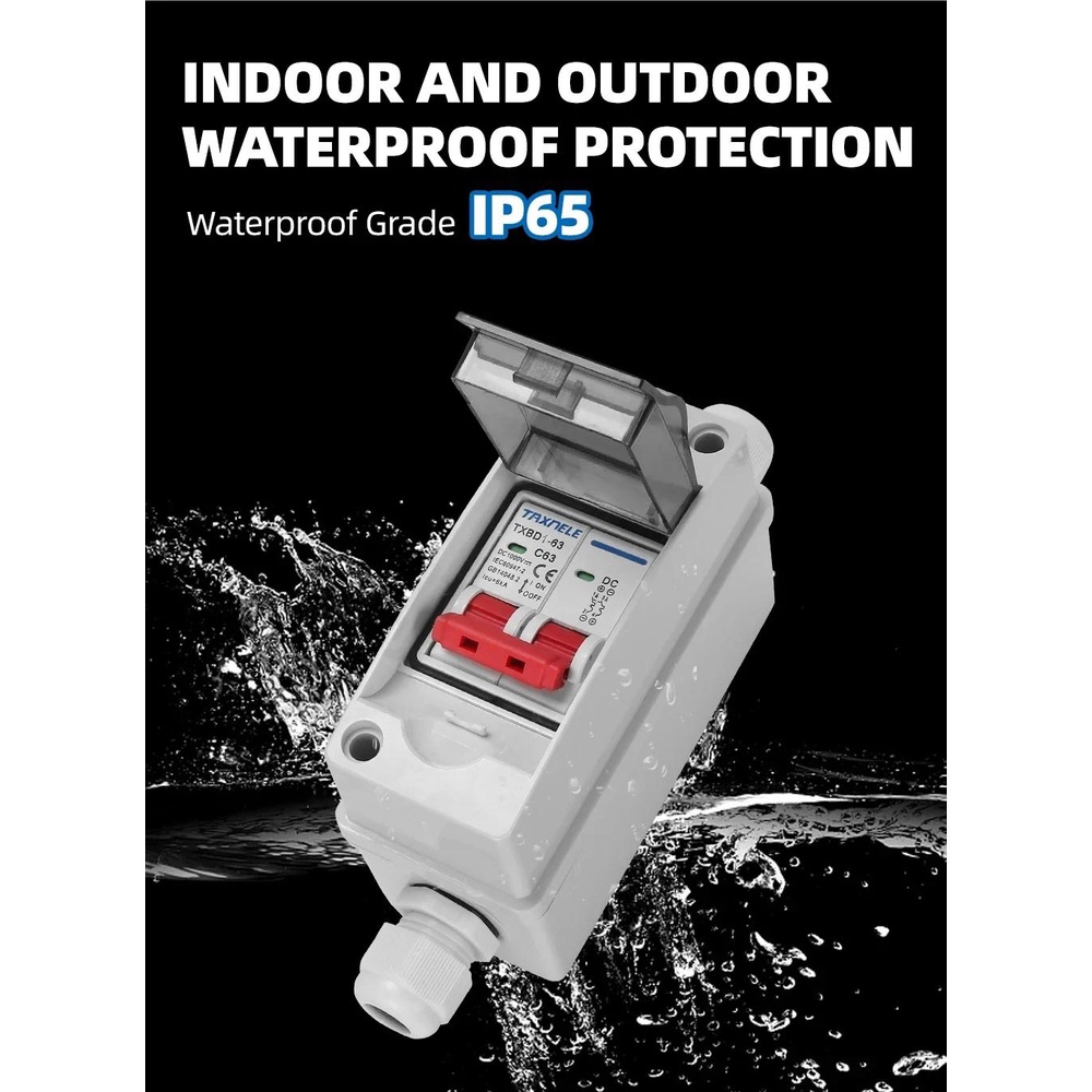 IP65 Waterproof Electrical Distribution Box HT-2p Outdoor AC DC Solar ...