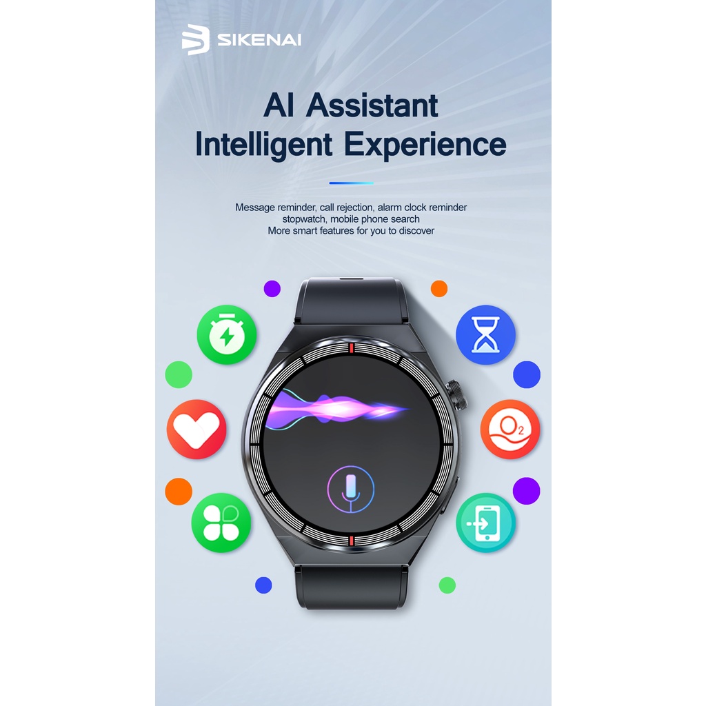 SIKENAI P1 Multi-Functional Touch Operation AI Assistant Smartwatch ...