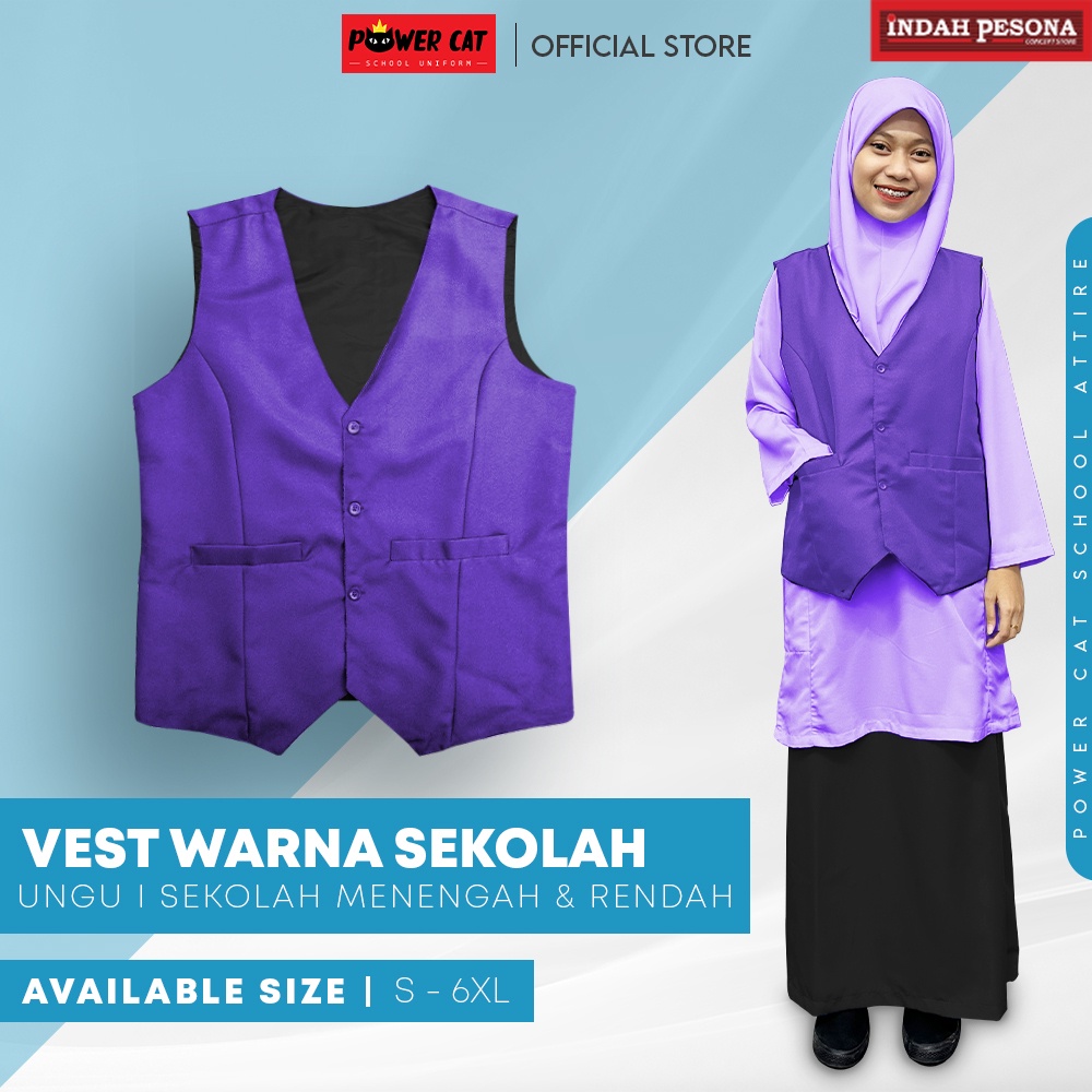 Indah Pesona School Uniform Vest - Purple/Size S-6XL | Shopee Malaysia
