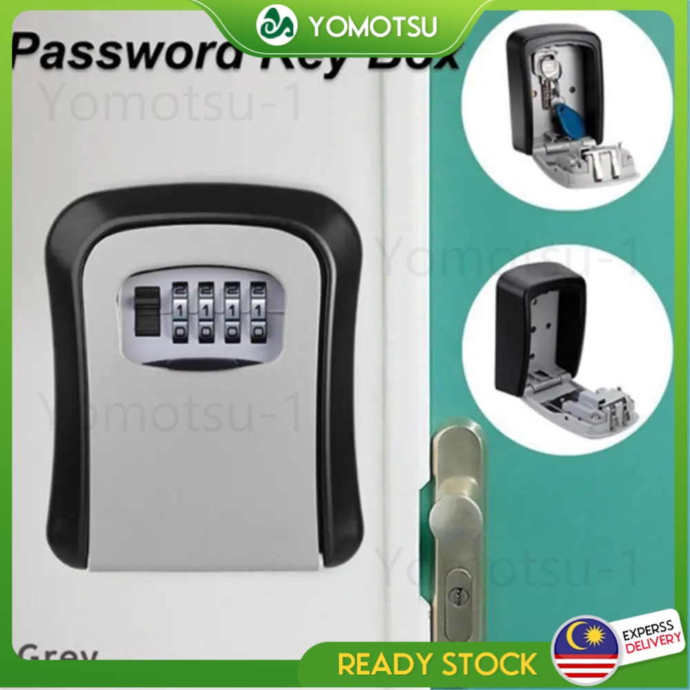 Wall Mount Key Safe Box Number Lock Key Storage Lock Box 4 Digits ...