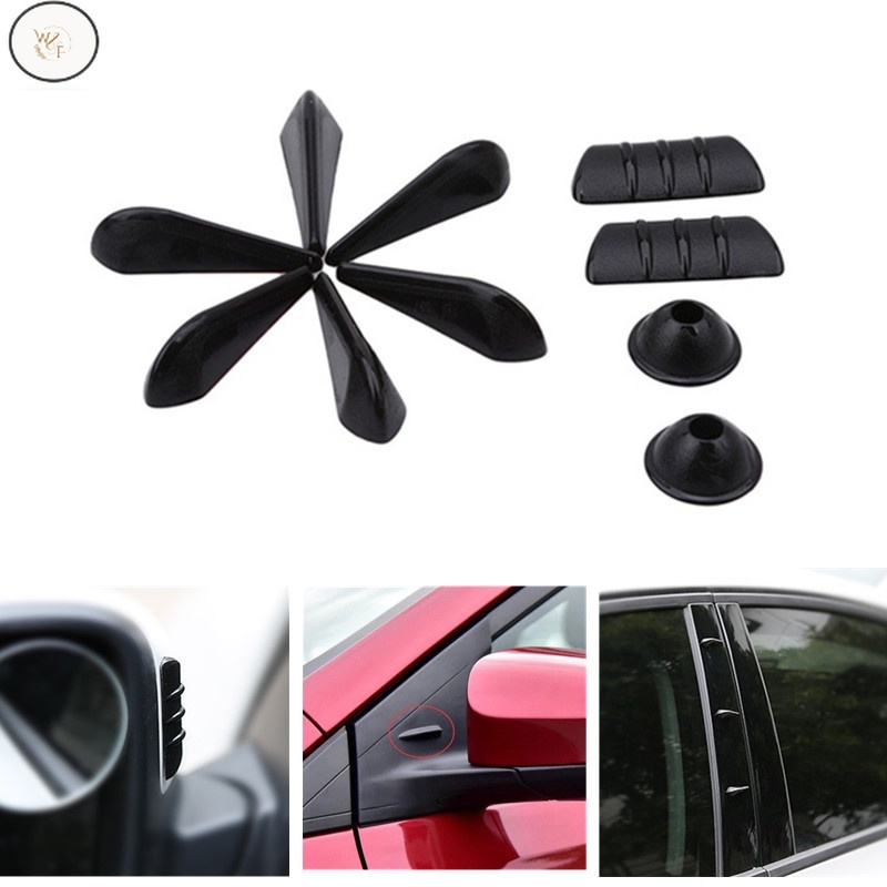 WF 10pcs Car Rectifier Wind Noise Reduction Reducing Spoiler Body Anti ...