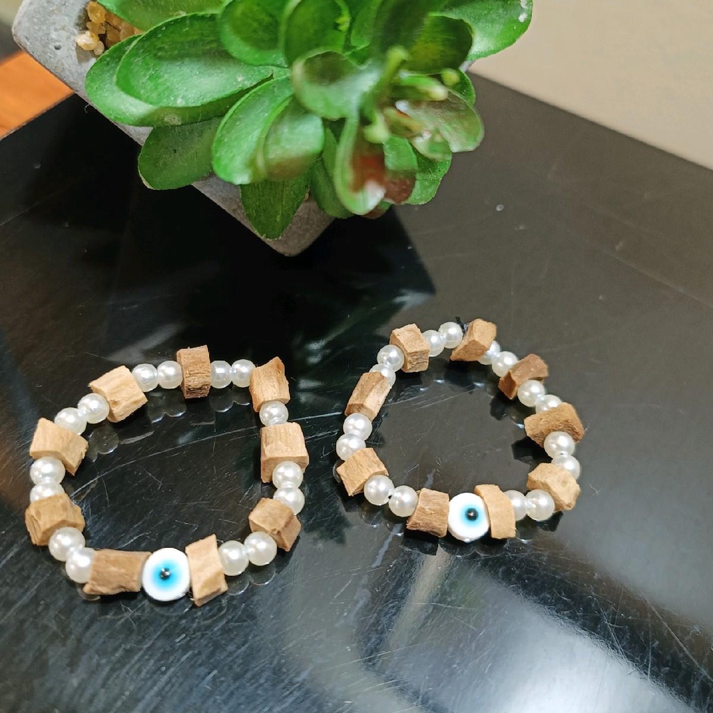 Natural Vasambu Bracelet With White Evil Eye | Shopee Malaysia