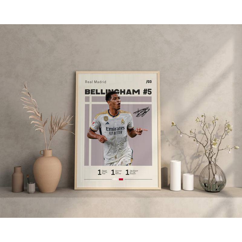 Jude Bellingham Poster, Real Madrid, Football canvas Print, Football ...